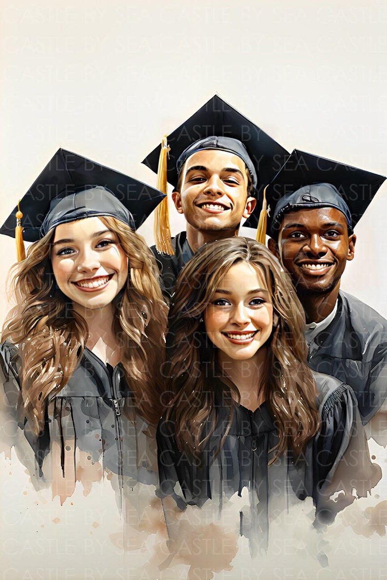 Printable Art - Multicultural Milestones - Four Graduates of Different ...