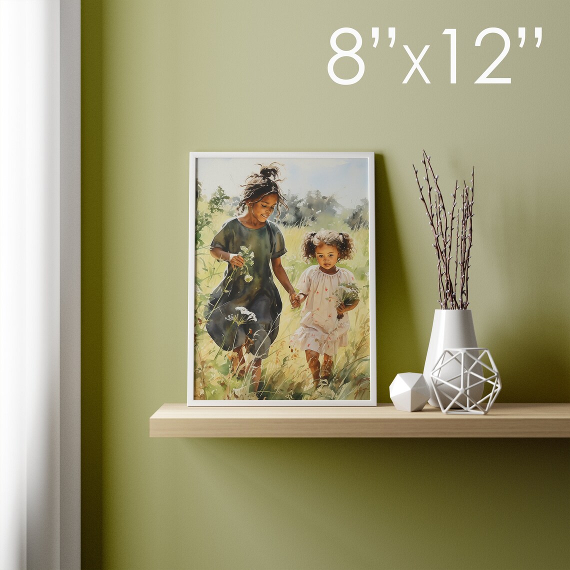Printable Art - Grassland Giggles - Two Black Girls Playing in A Grassy ...