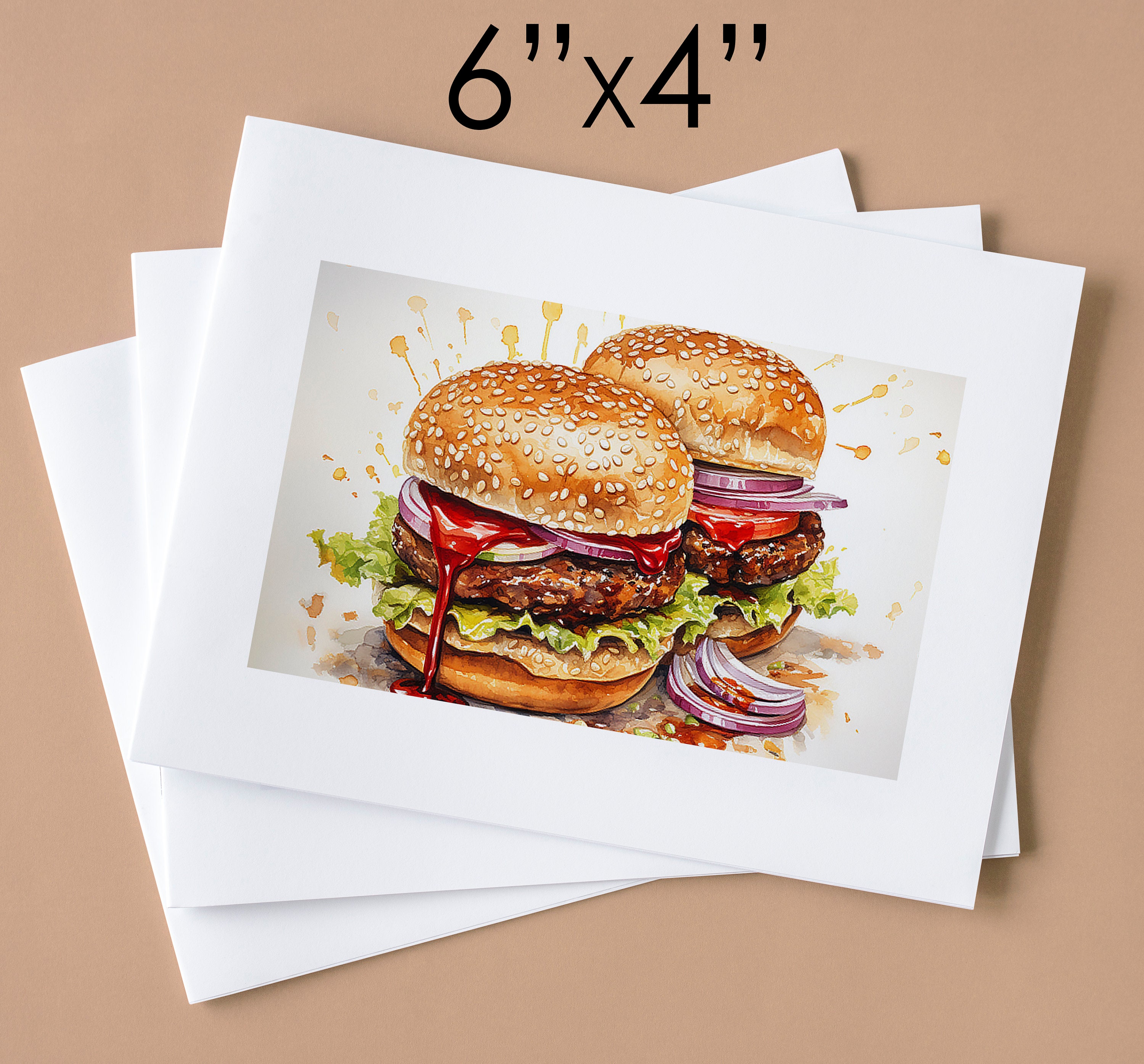 Printable Art - Burger Heaven - Two Delicious Burgers With All the ...
