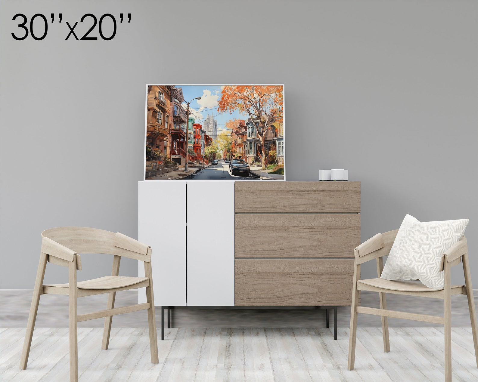 Printable Art - Strokes of Nostalgia - View of A City Block in the 1980 ...