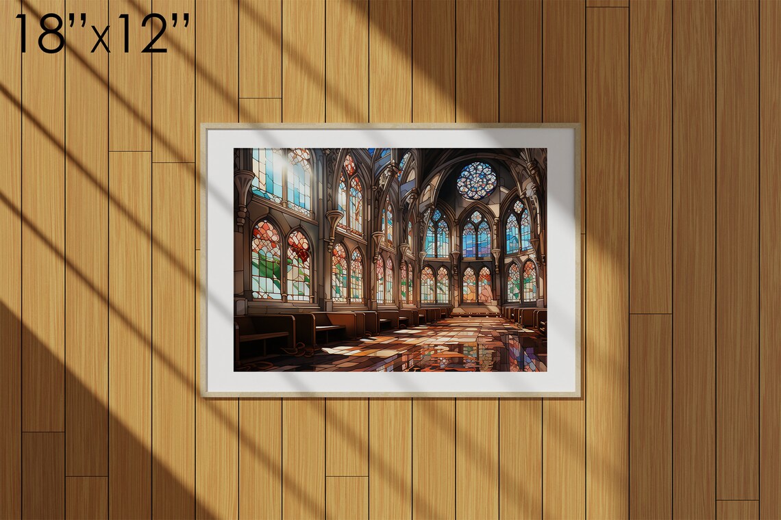 Printable Art - Heavenly Hues - Beautiful Stained Glass Windows in A ...