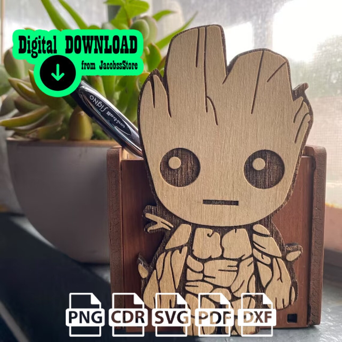 Pencil Maker Groot. Laser Cut Files SVG DXF CDR Vector Plans, Files ...
