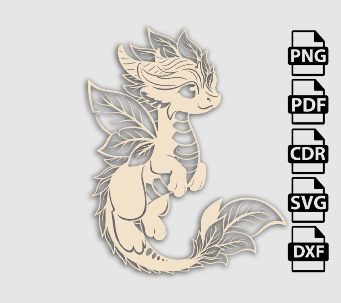 Cute Baby Dragon SVG PNG, Fantasy Dragon Svg , Dragon Outline Svg ...