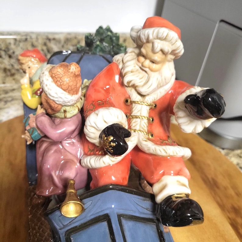 Grandeur Noel Collector's Edition Porcelain Santa on Wheels New Open ...