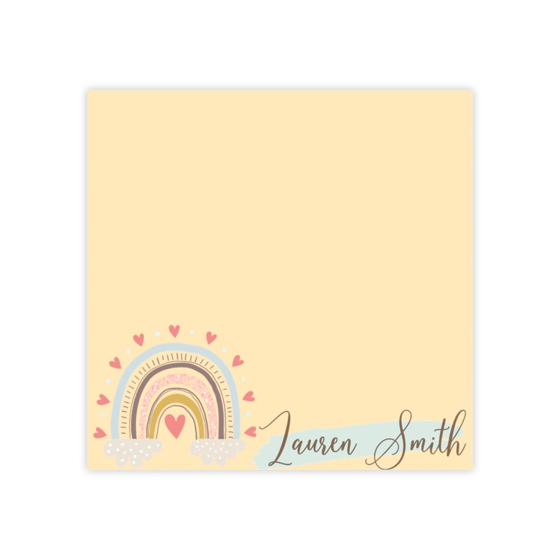Custom Sticky Notes for Teacher Post-it Notepad Boho Rainbow ...