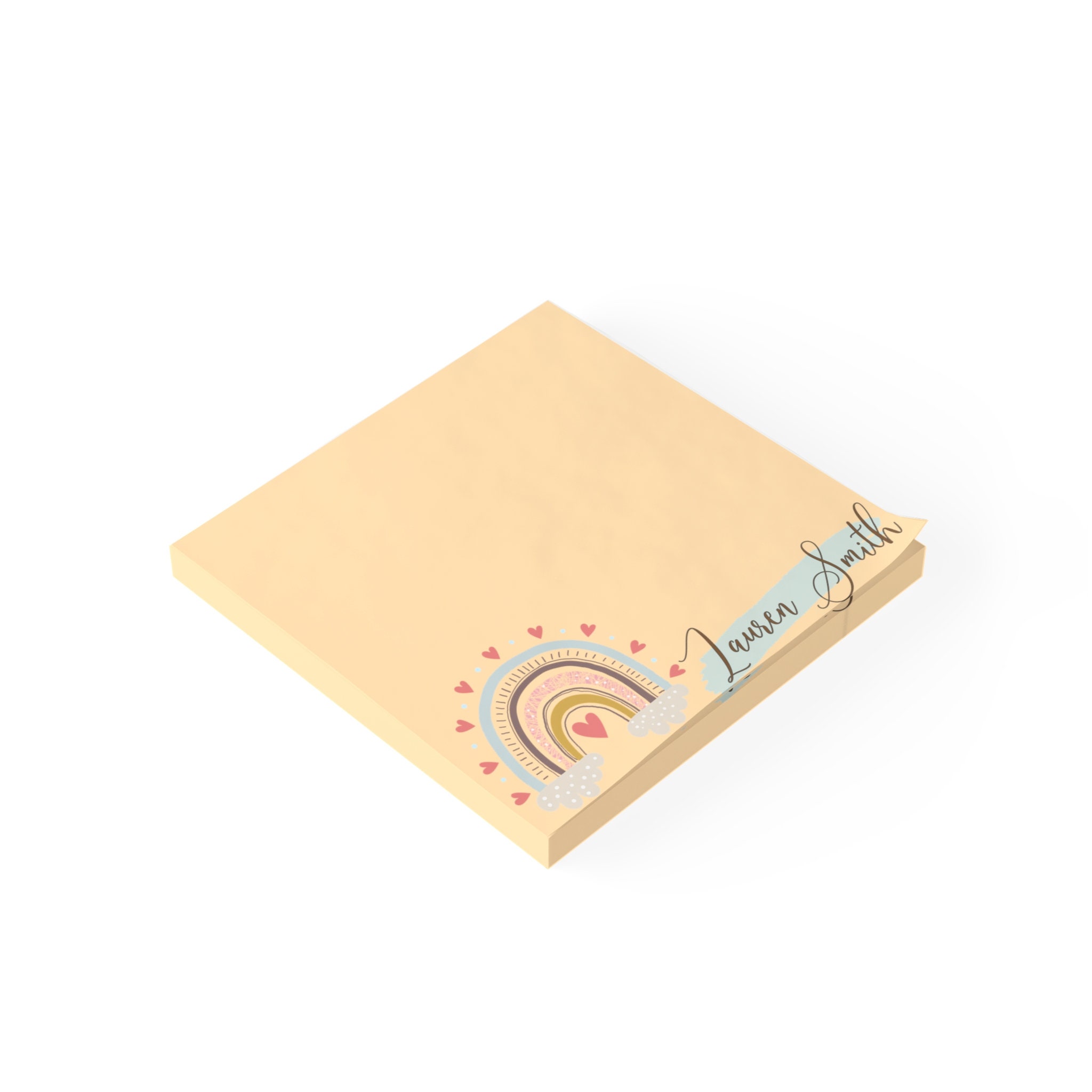 Custom Sticky Notes for Teacher Post-it Notepad Boho Rainbow ...