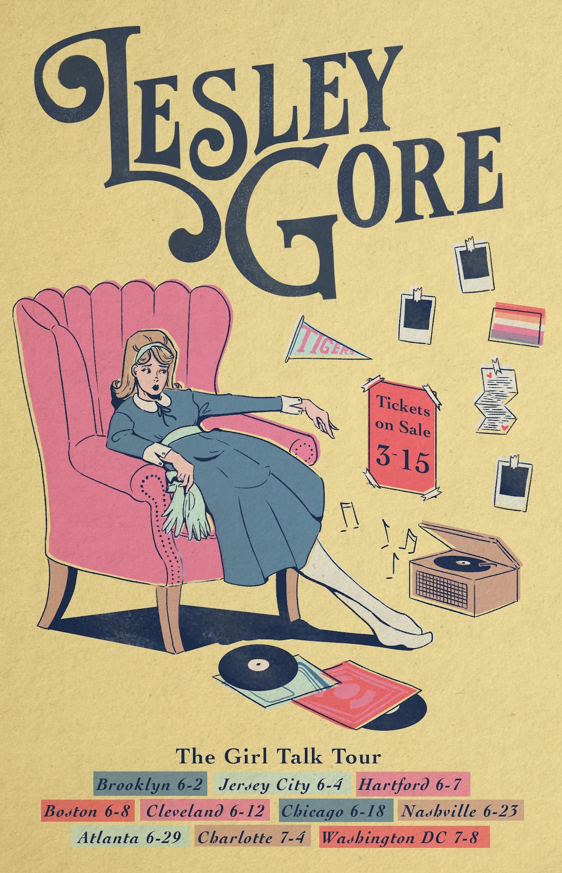 Lesley Gore 60s Imitation Concert Poster | 1960s Era Concert Poster ...