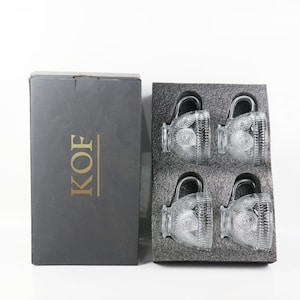 Vintage Glass Cups 4pc | Tea | 12 Oz Set Embossed Floral Cups ...