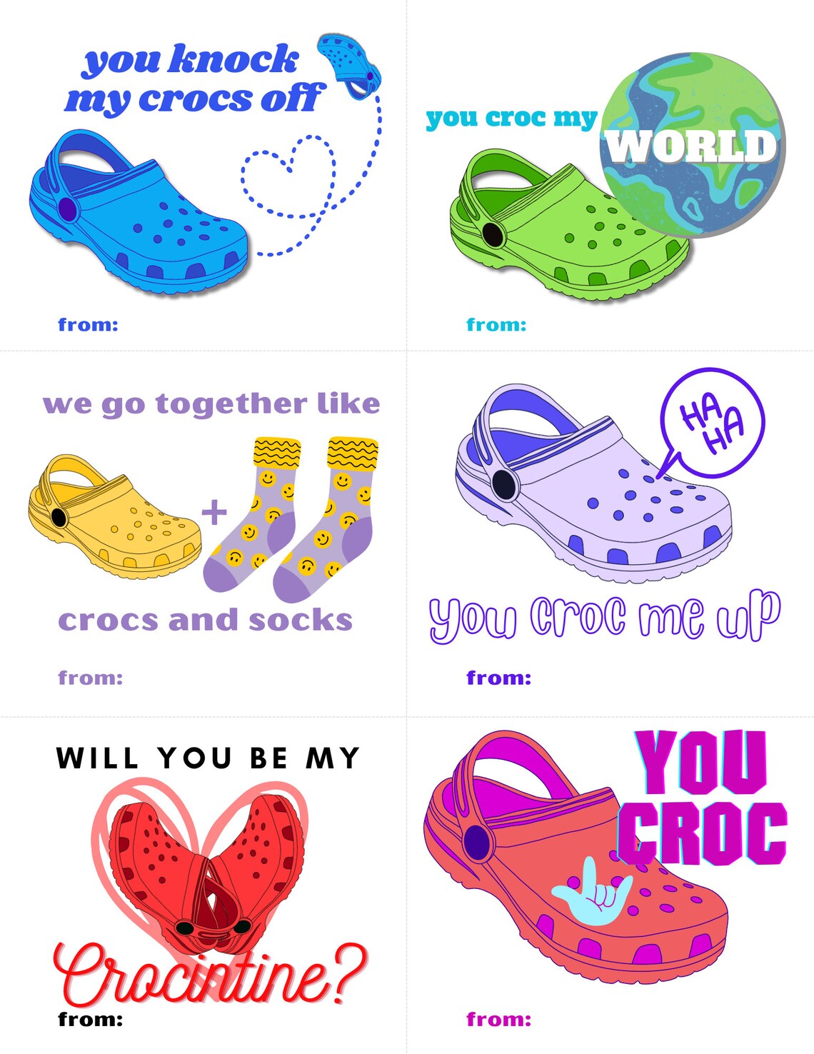 Printable Croc Valentines - Etsy