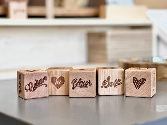 Laser Engraved Wooden Block Custom Laser Engraved Image Wood Block