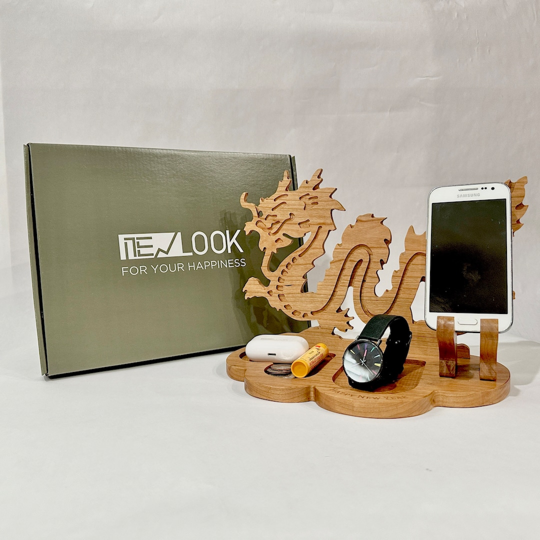 New Look Art Dragon Phone Holder Organizer Docking Station Custom ...