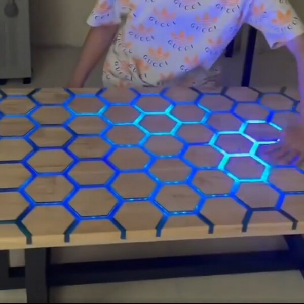 Hexagon Epoxy Table - Etsy