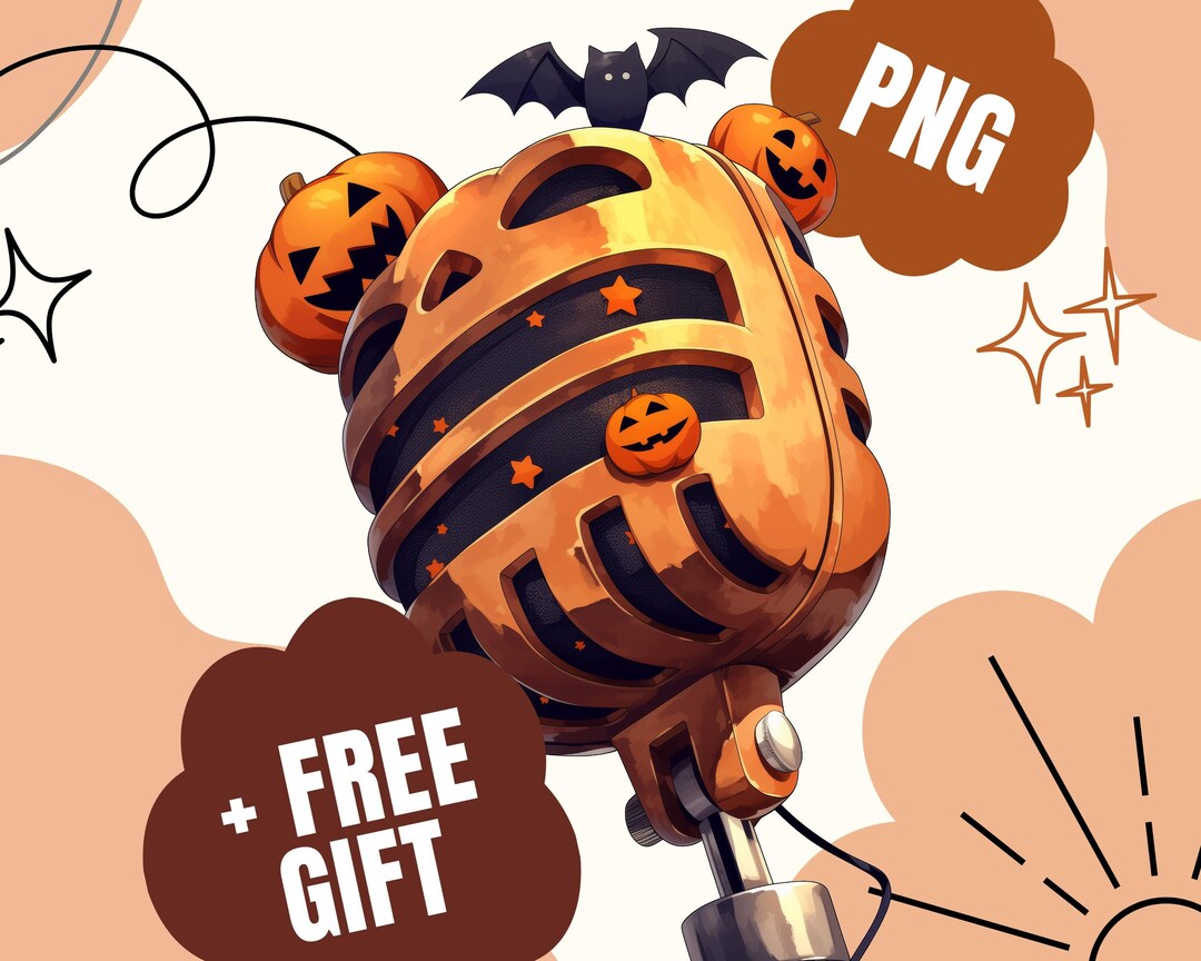 Spooky Vtuber Pngtuber Halloween Asset: Jack O'lantern Microphone With ...