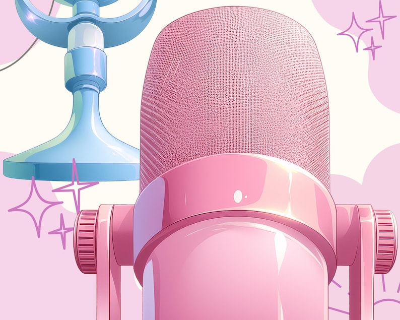 Vtuber Microphone - PNG With Transparent Background - Pink, Blue ...