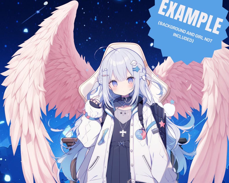 PNG of Vtuber Gaming Chair Angel Wings Pink PNG With Transparent ...