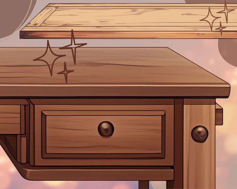 10 Wooden Table Desk Pngs - Vtuber Pngtuber Overlay - Transparent ...