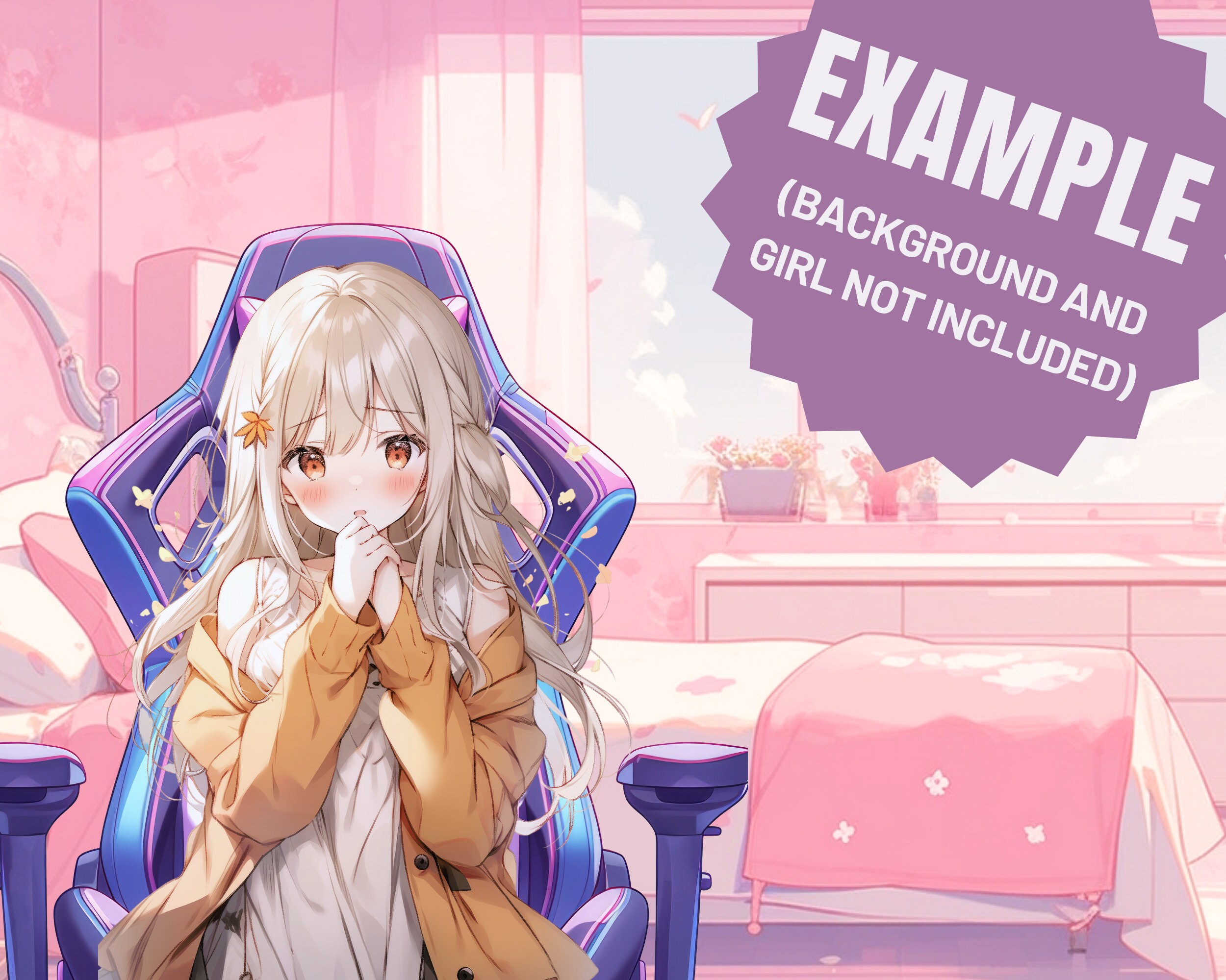 PNG Vtuber Gaming Chair - Purple, Blue and Pink - PNG With Transparent ...