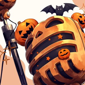 Spooky Vtuber Pngtuber Halloween Asset: Jack O'lantern Microphone With ...