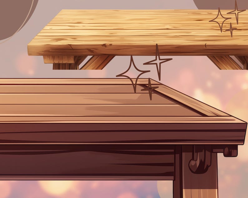 10 Wooden Table Desk Pngs Vtuber Pngtuber Overlay Transparent Assets ...