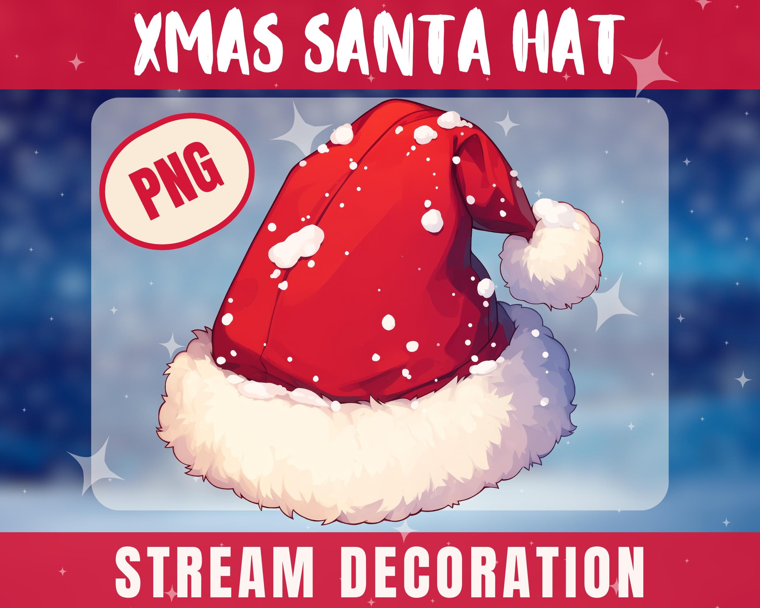 Vtube Santa Hat PNG | Christmas Vtuber Asset | Xmas Stream Overlay ...