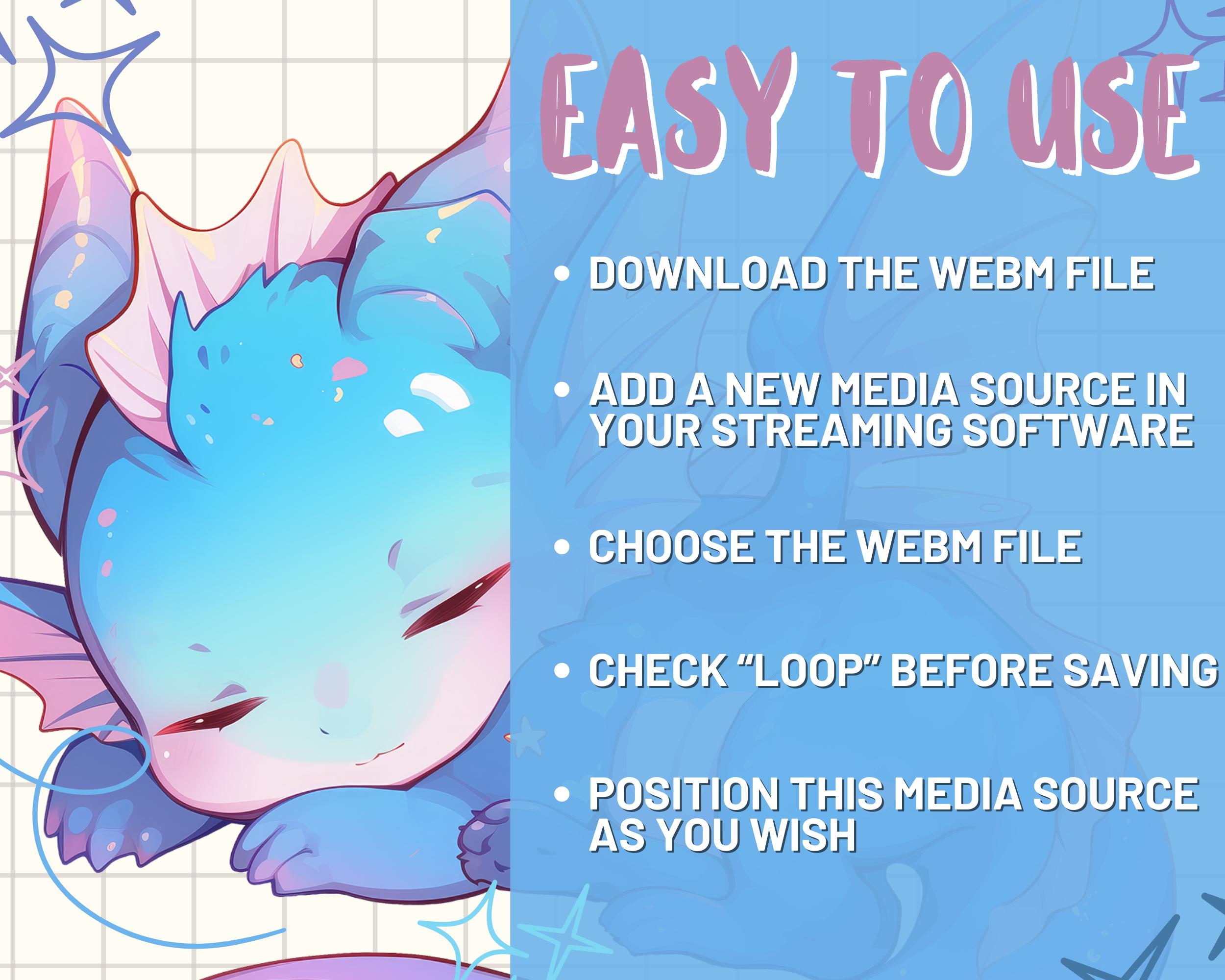 Animated Stream Pet: Sleeping Chibi Dragon - Kawaii Twitch Asset for ...