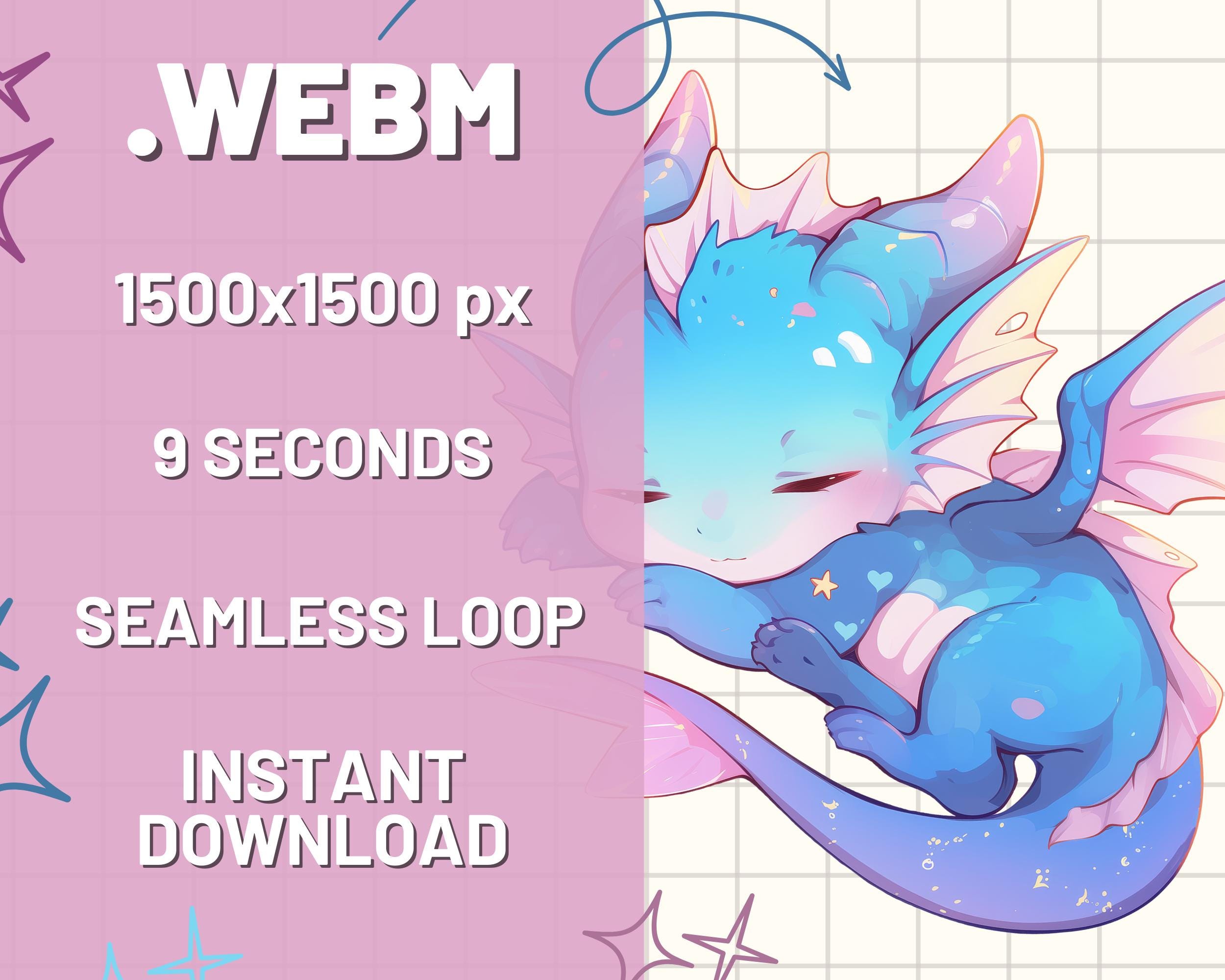 Animated Stream Pet: Sleeping Chibi Dragon - Kawaii Twitch Asset for ...