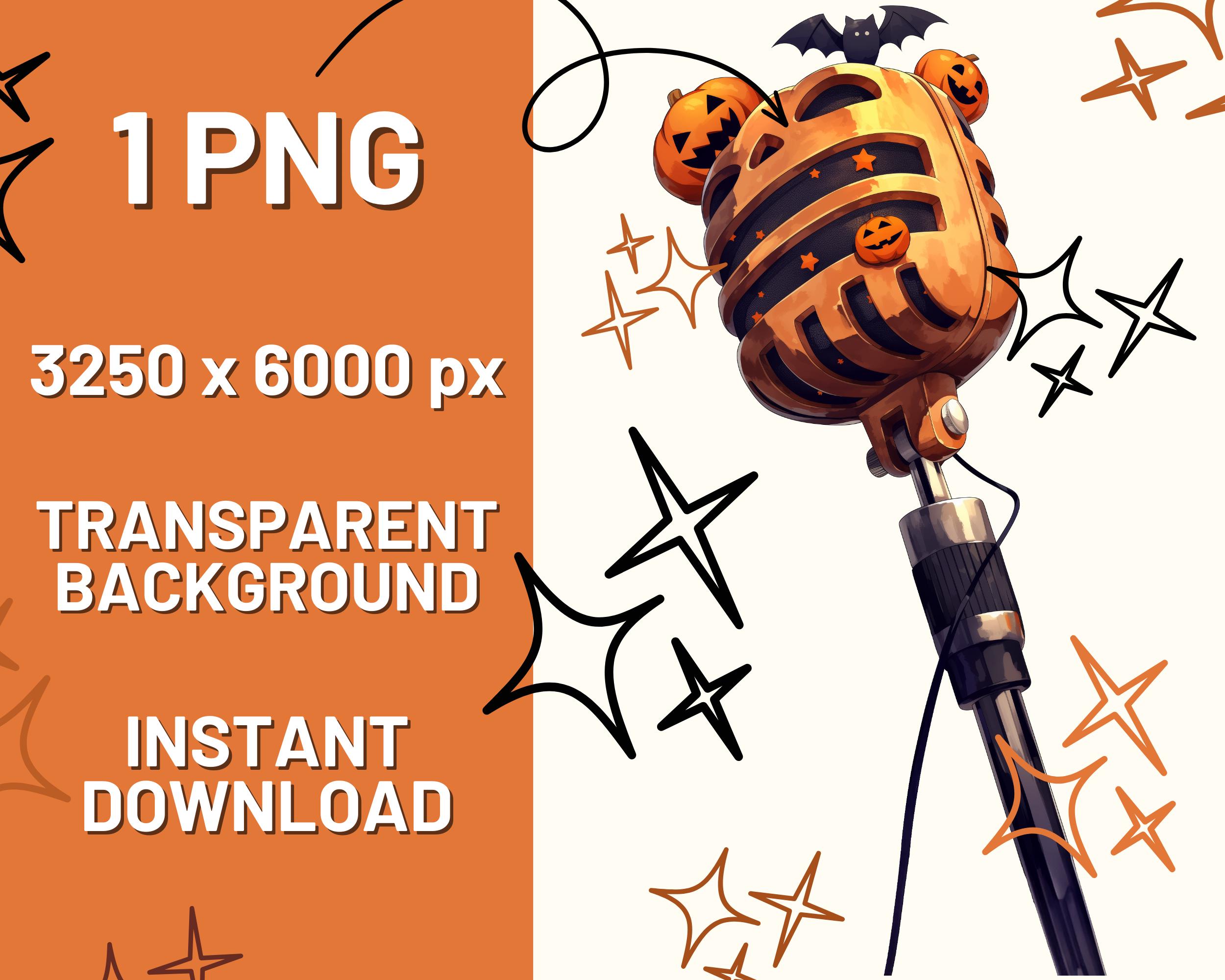 Spooky Vtuber Pngtuber Halloween Asset: Jack O'lantern Microphone With ...