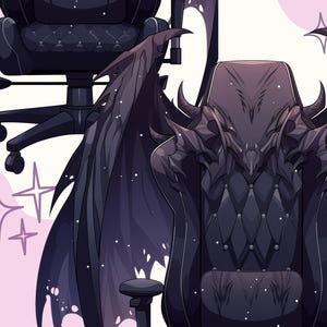 Black Demon Gaming Chair PNG - Vtube Pngtube Streaming Asset - Demon ...