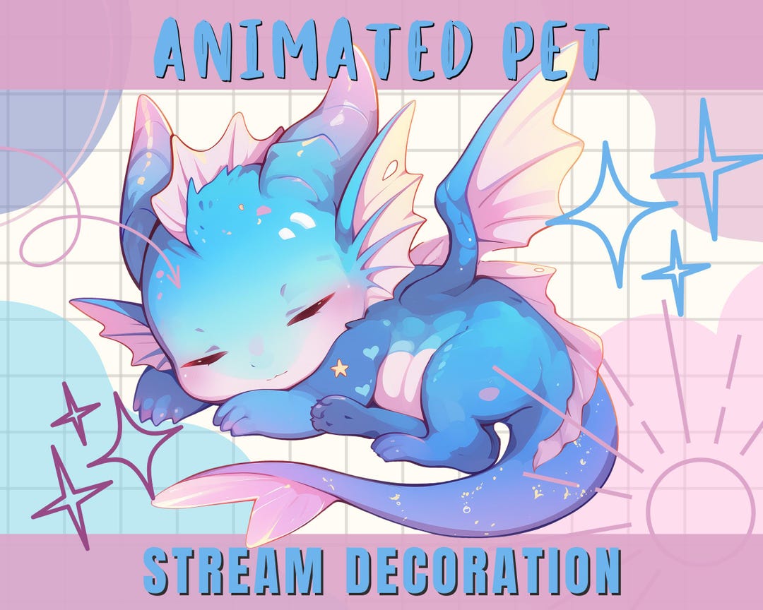 Animated Stream Pet: Sleeping Chibi Dragon - Kawaii Twitch Asset for ...