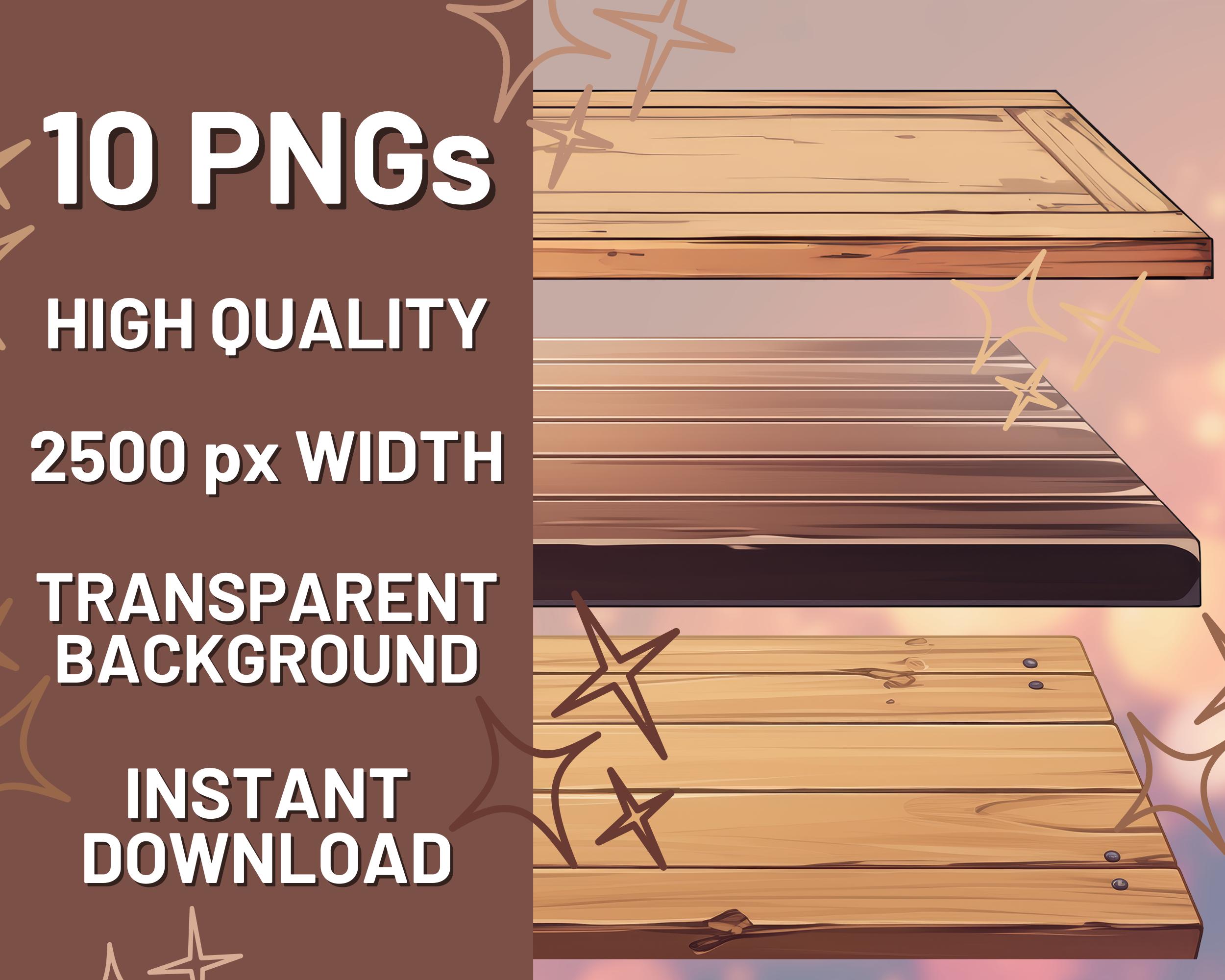10 Wooden Table Desk Pngs - Vtuber Pngtuber Overlay - Transparent ...
