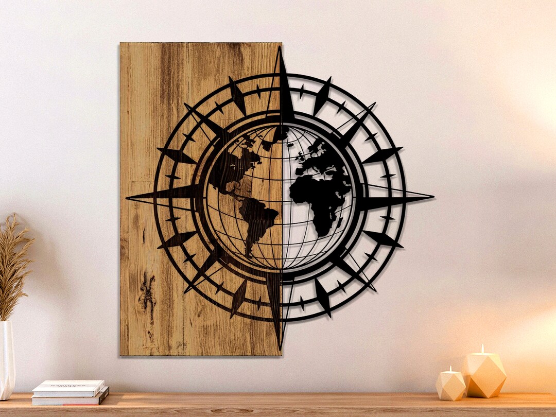Compass Wall Art, Compass World Metal Wall Art - Etsy