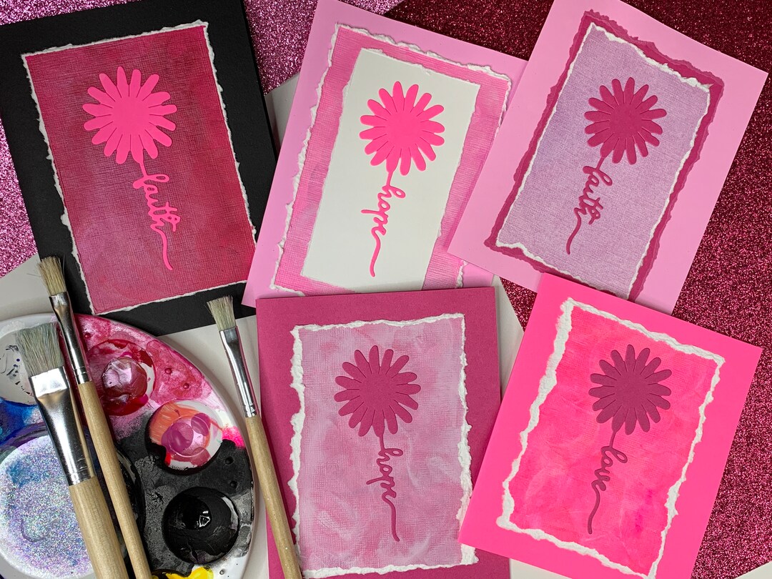 Hand-painted Originals! Faith-based Cards - Pink - Any Occasion - Set ...