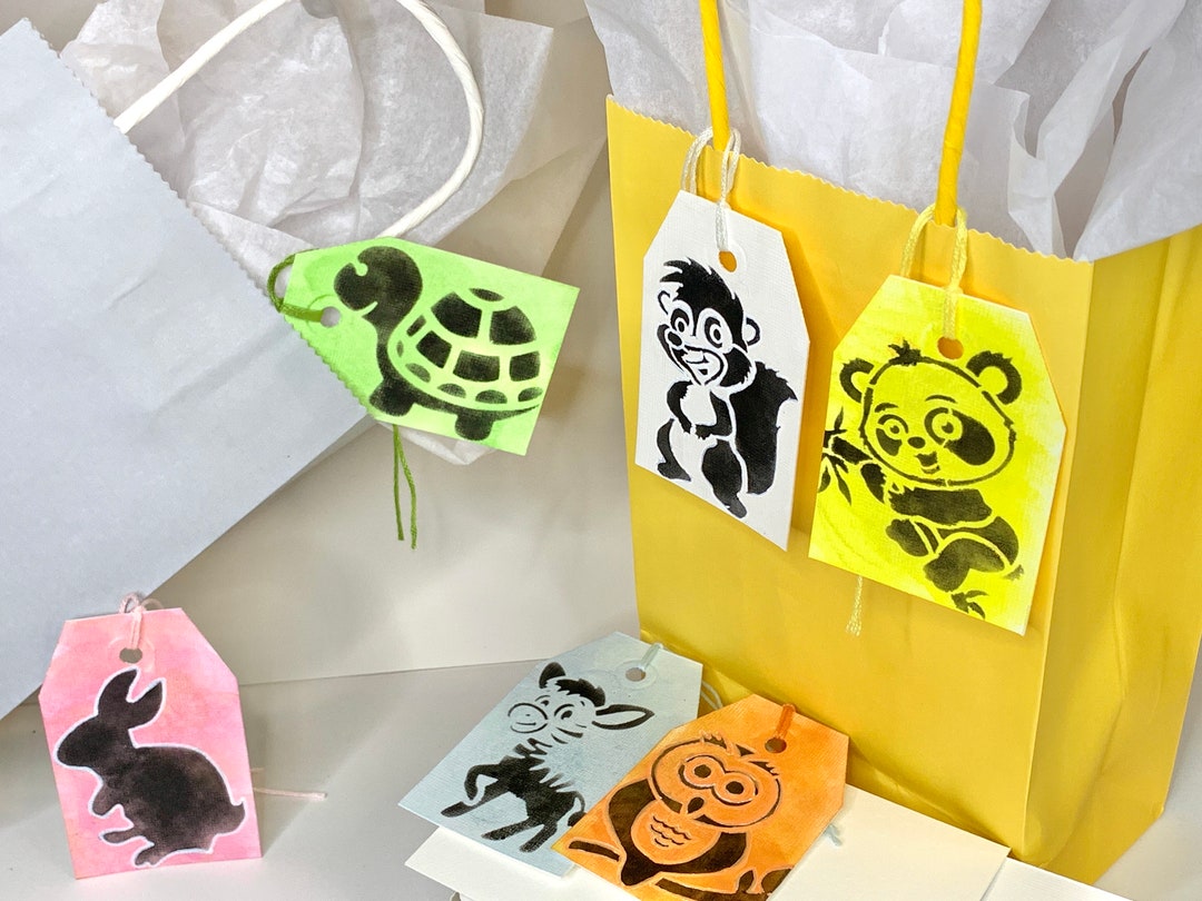 Cutesy Animals Gift Tags - Rainbow Animals - Set of 6 - Etsy