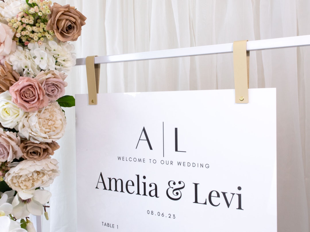 Beige Hanging Sign Strap Welcome Sign Hanging Wedding Sign Seating ...