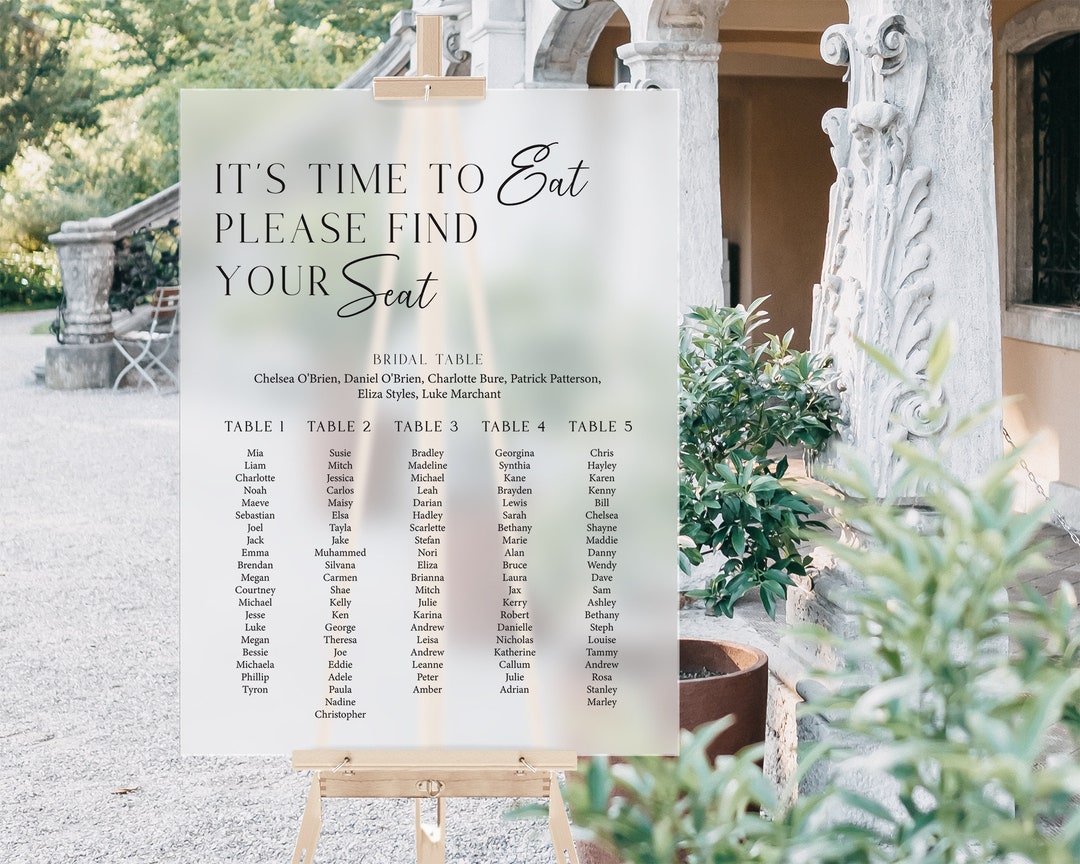 A1 Wedding Seating Sign Seating Chart A1 Large Wedding Event Signage ...