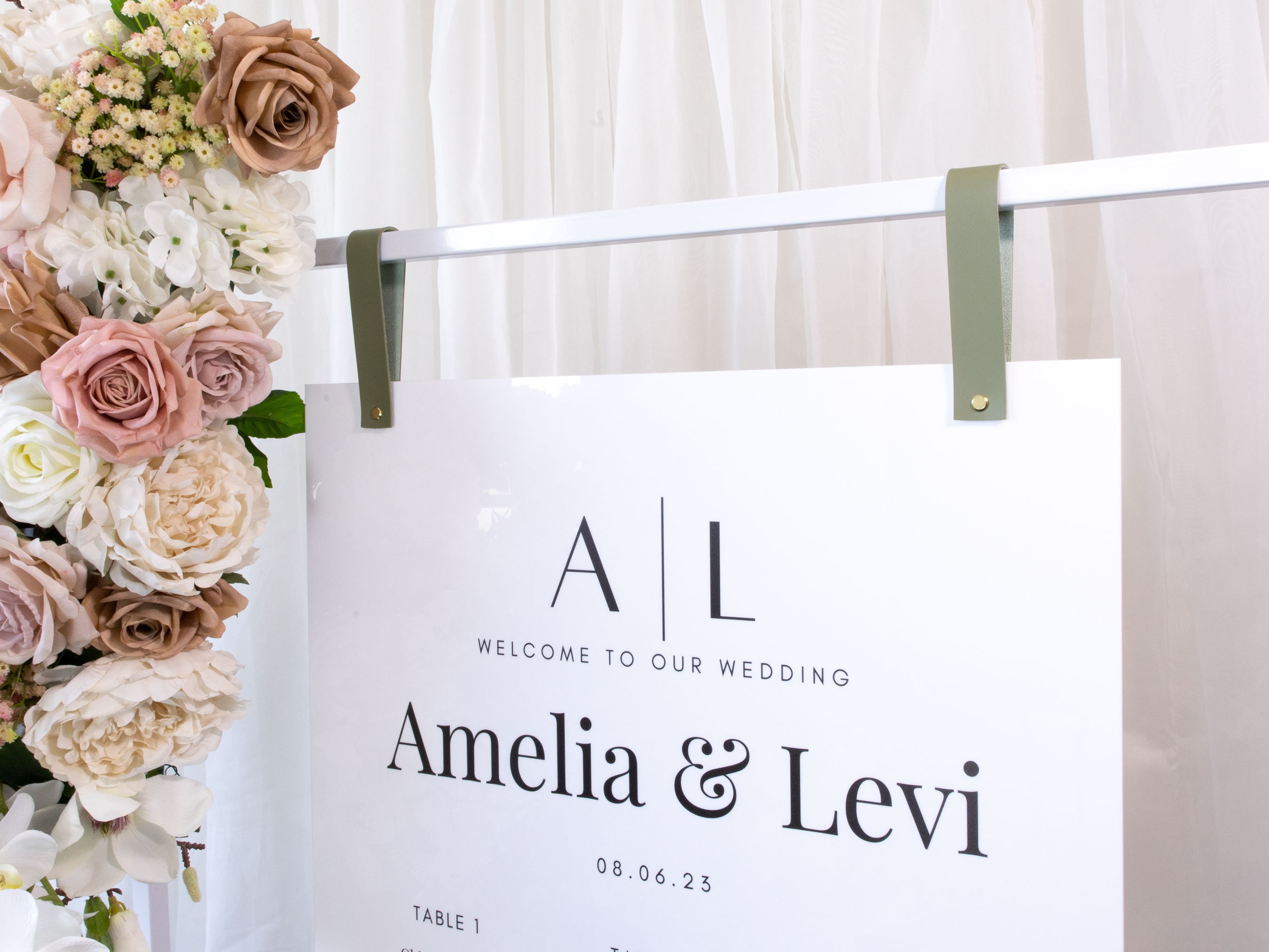 Olive Hanging Sign Strap | Welcome Sign Hanging | Wedding Sign ...