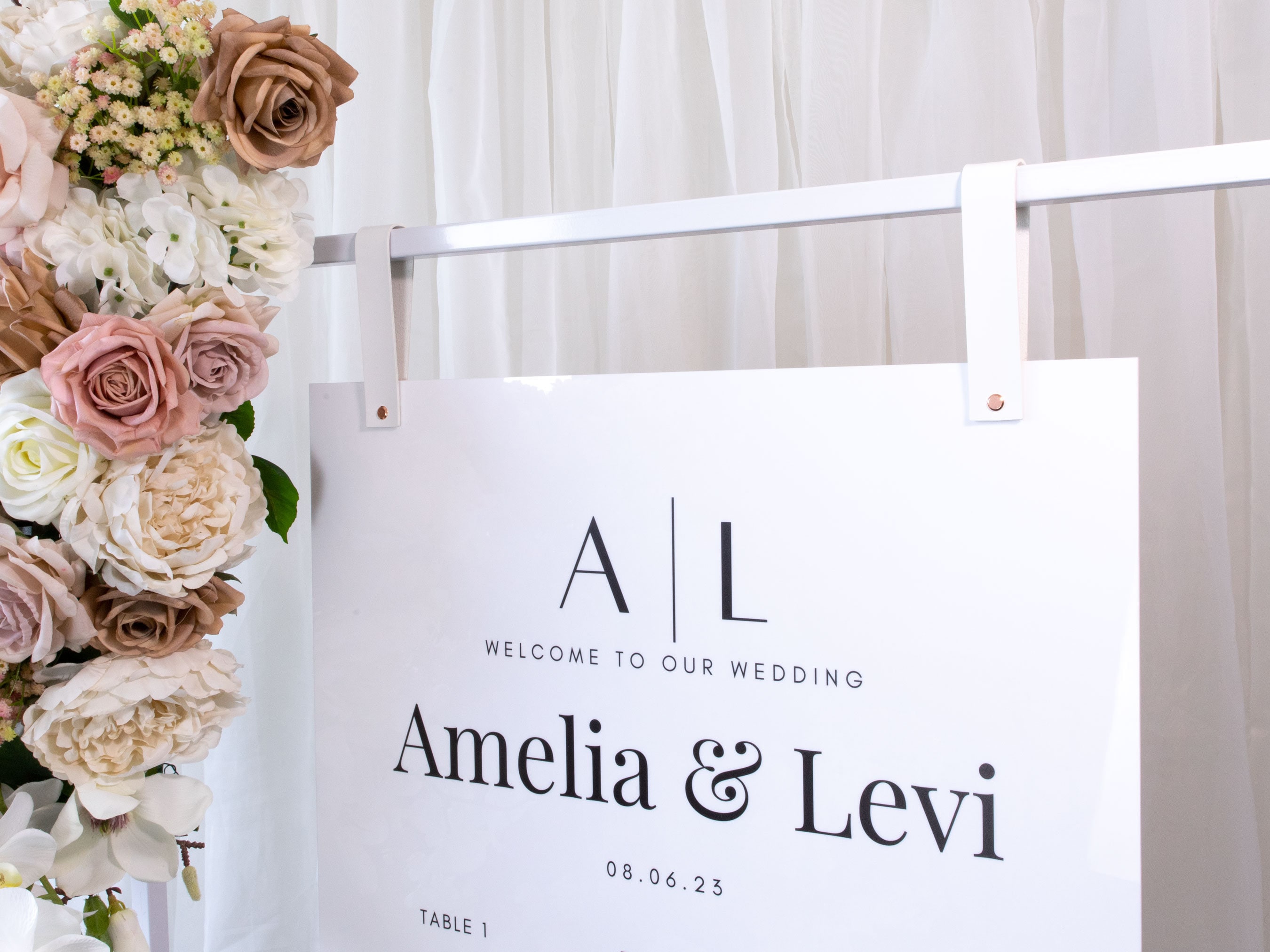 White Hanging Sign Strap | Welcome Sign Hanging | Wedding Sign ...