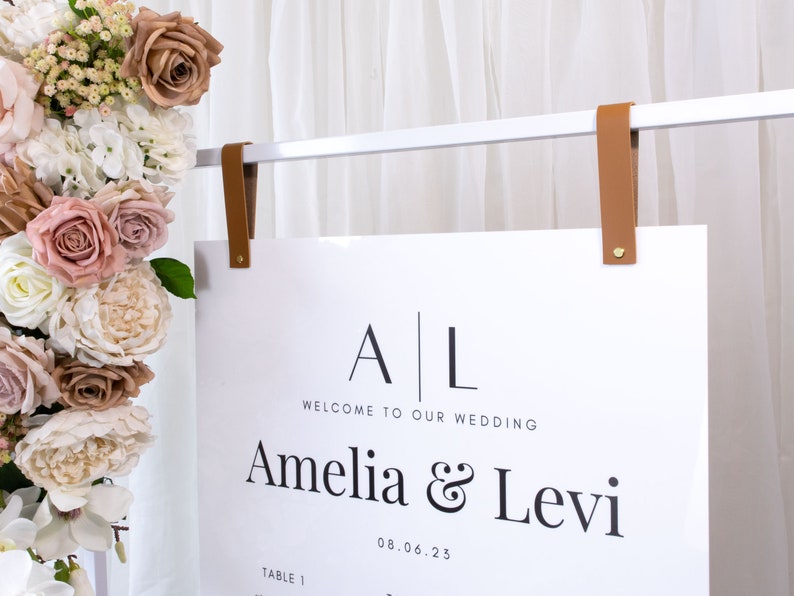 Tan Hanging Sign Strap | Welcome Sign Hanging | Wedding Sign | Seating ...
