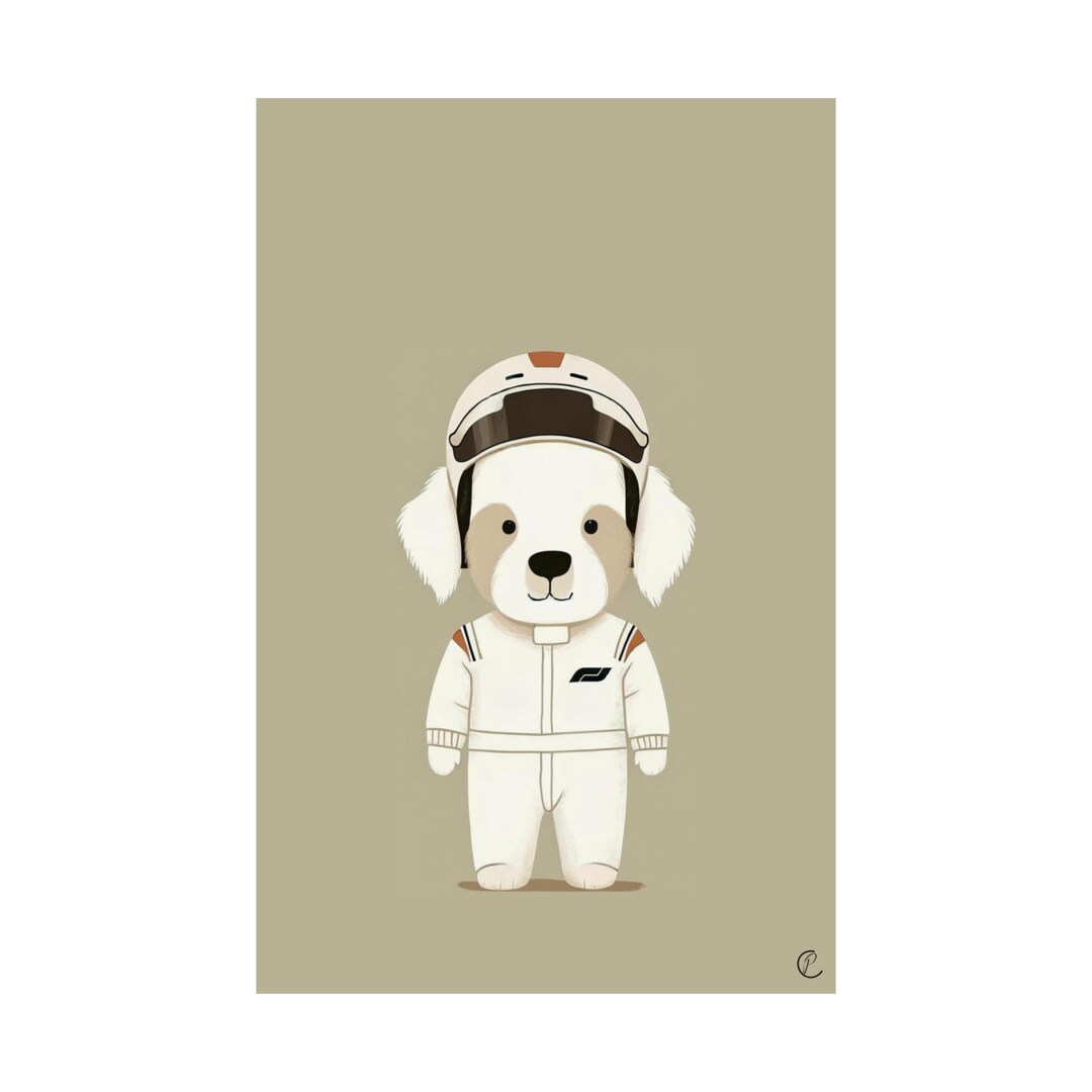 Pup Racer Cute Poster for Kids' Bedroom & Racing Enthusiasts - Etsy