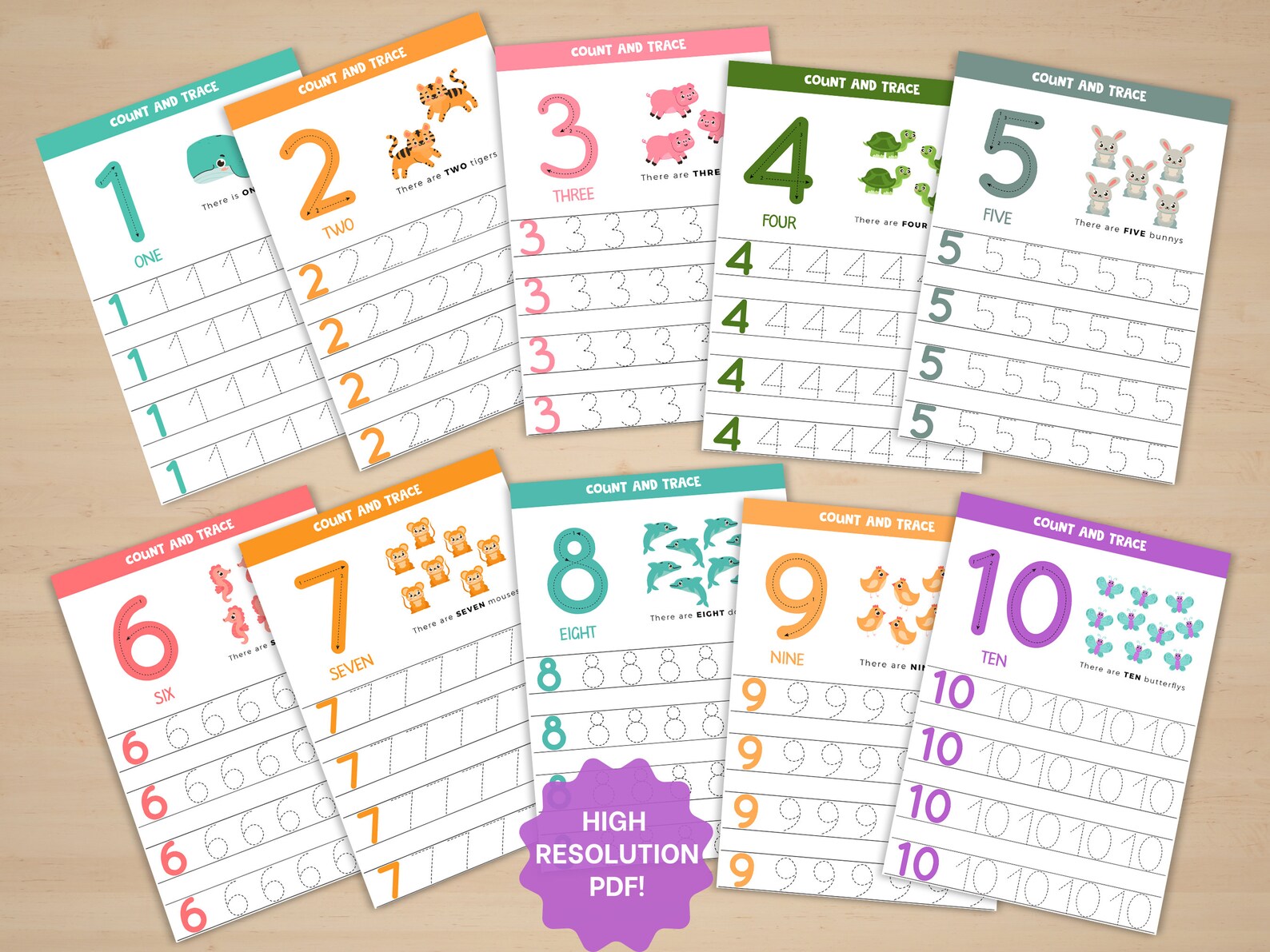 Number Tracing Worksheets, Tracing Number, Number Tracing Workbook ...