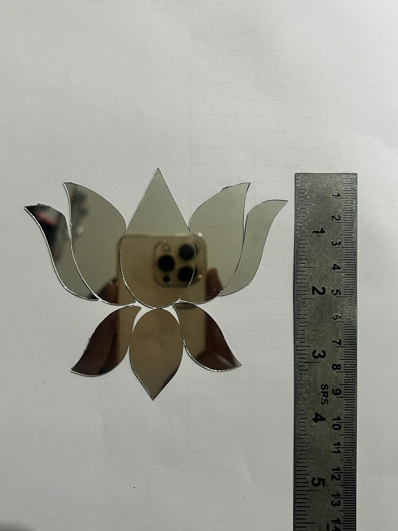 Lotus Shape Silver Mirror for Lippan & Mandala Art | Mirror Art Kit ...
