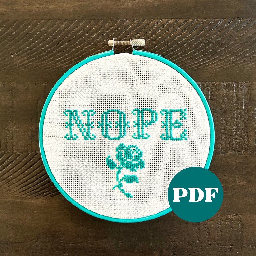 Nope Cross Stitch Pattern - Etsy