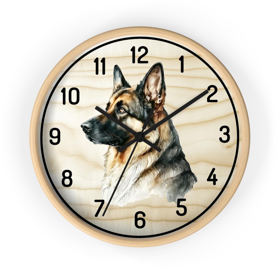 Rustic German Shepherd Clock Farmhouse Decor Wall Clock Dog Lover Gift ...
