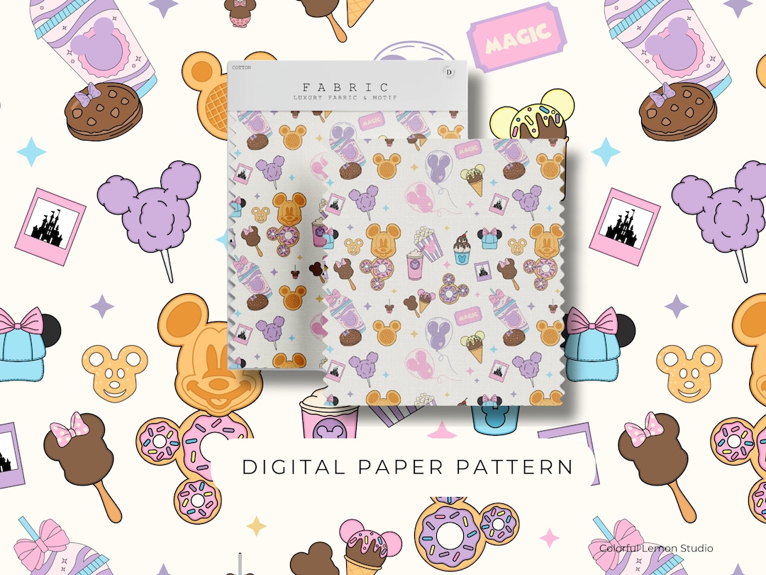 Mouse Snacks Digital Paper Pattern, Mouse Seamless Patterns, Digital ...