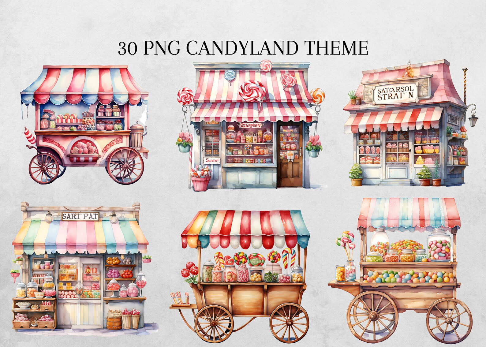 Watercolor Candy Clipart PNG, Sweet Bakery Food Clipart, Candyland ...