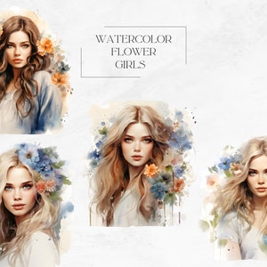 Watercolor Beautiful Woman Portrait Clipart PNG, Women Clipart, Woman ...