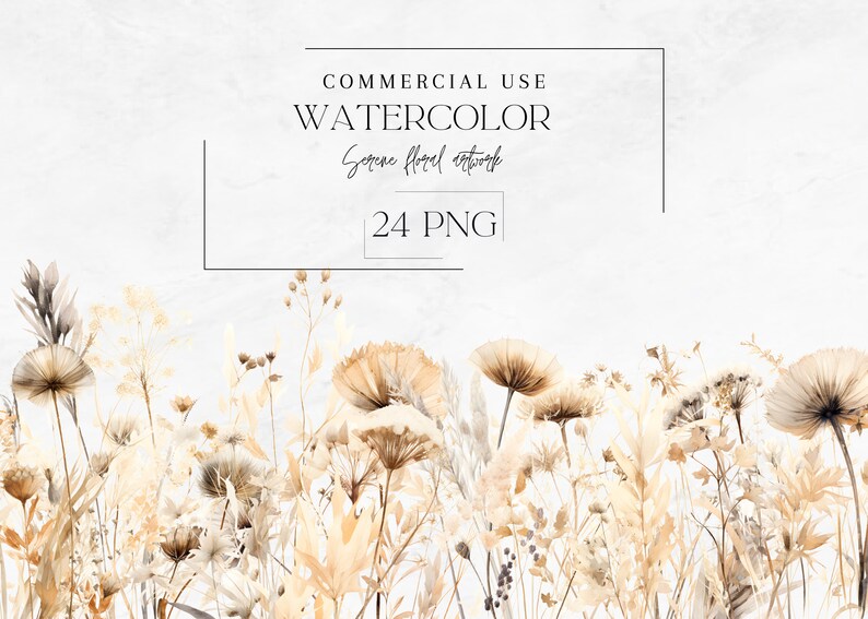 Watercolor Floral Wildflower Clipart PNG Dried Bouquet - Etsy