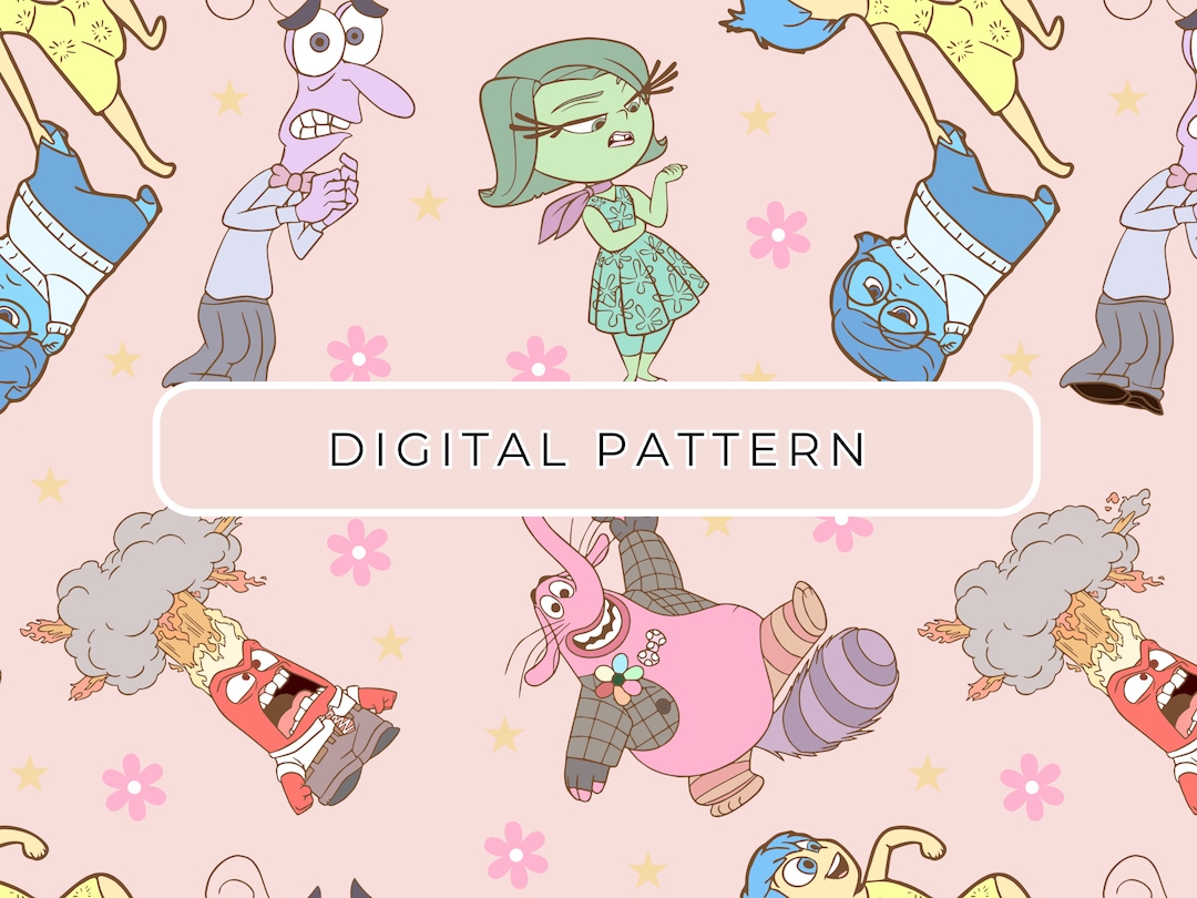 Inside Out Digital Paper Pattern, Emotions Seamless Patterns Digital ...