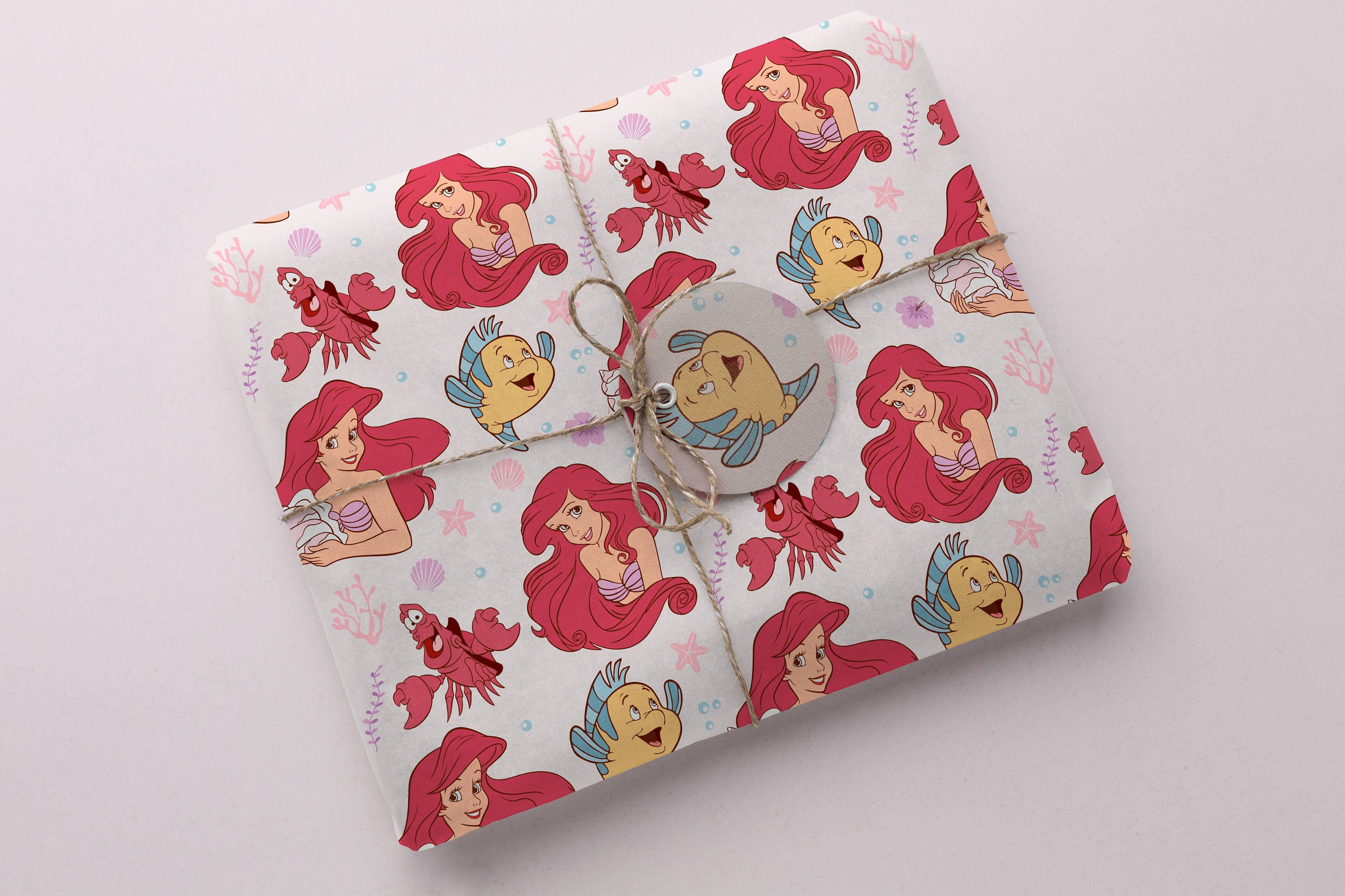 Ariel Mermaid Digital Paper Pattern Theme, Summer Seashell Starfish ...