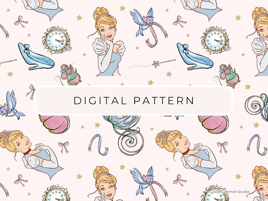Princess Digital Paper Pattern Theme, Princess Seamless Patterns ...